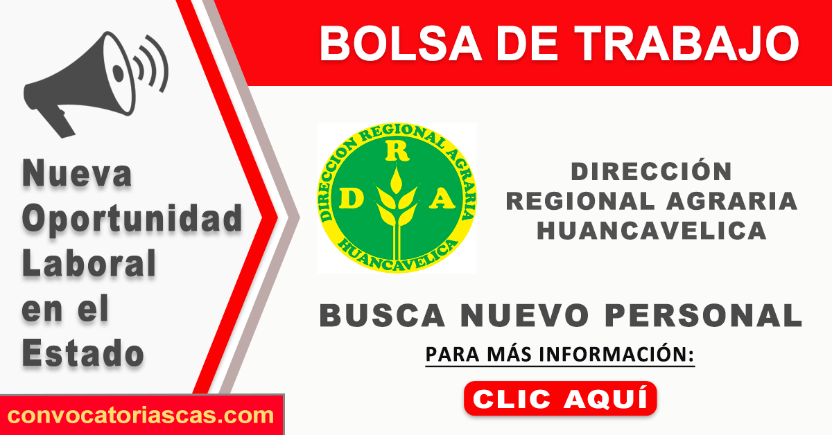 DIRECCIÓN AGRARIA HUANCAVELICA - Convocatoria CAS Febrero 2025 (7 plazas) DIRECCIÓN AGRARIA HUANCAVELICA - Convocatoria CAS Febrero 2025 (7 plazas)